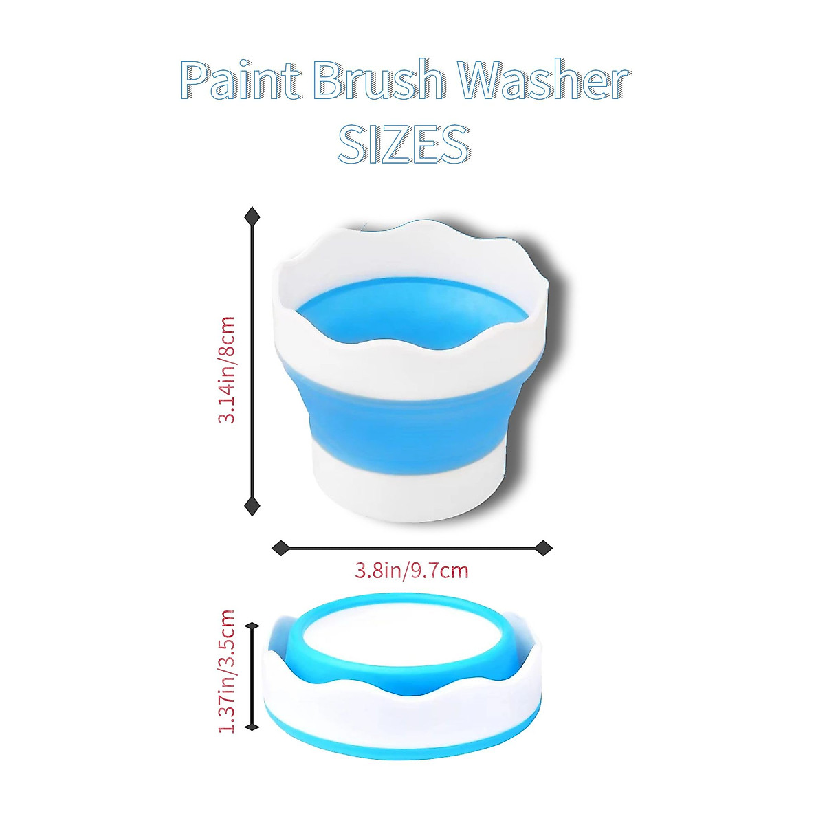 2 Pcs Collapsible Paint Brush Washer, Portable Silicone Washing Bucket Brush Holder Cleaner Painting Water Cupfor Watercolor Acrylic Oil Painting