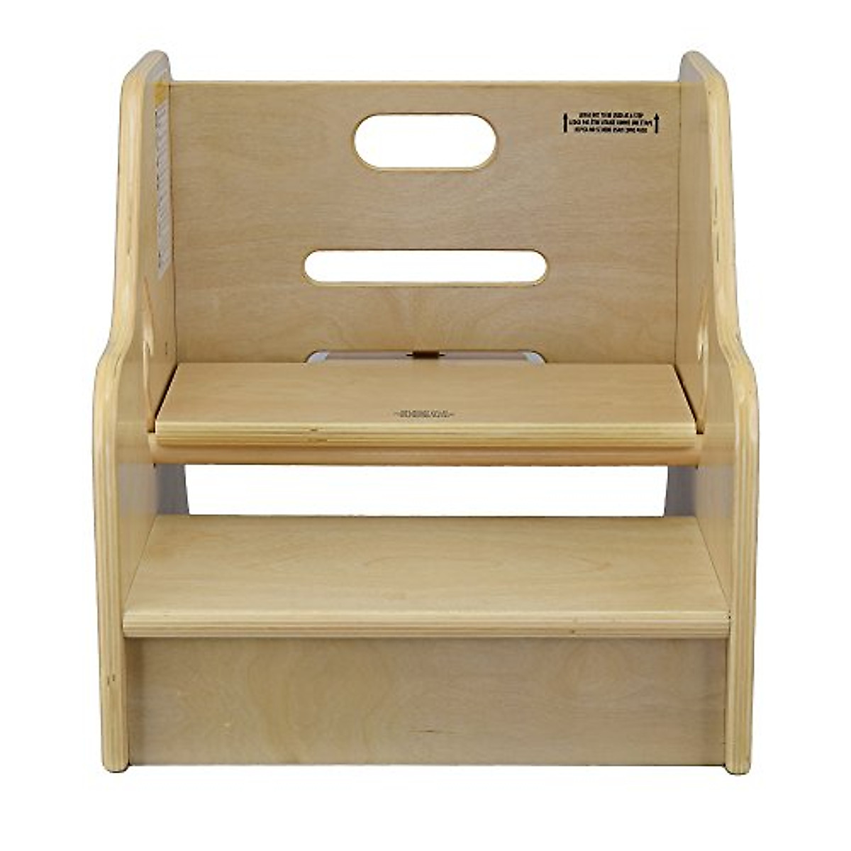 Little Partners Toddler Step Up Stool | Wooden Step Stool with 2 Position Height Adjustment for Kitchen, Bathroom and Nursery (Natural)