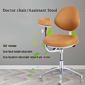 SFKLYU Adjustable Dental Chair, Dental Stool Doctor Chair Microfiber Leather Dental Assistant Stool for Dental Clinics, Offices, Labs,B,48~64CM