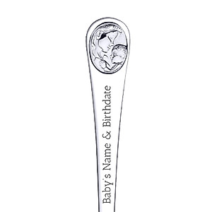 Personalized Baby Feeding Spoon | Custom Engraving Name & Birthdate | Keepsake Gift (Stainless Mother & Baby)