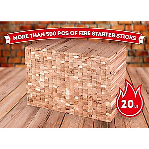 Zorestar Grillers Kindling Wood Sticks (500pc) Fire Starter Firewood for Campfires Fireplace Fire Starters For Wood Stove & Bonfires 100% Natural firestarters from Oak 17.5 lbs Easy & Safe for Camping
