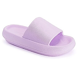 Joomra Womens Shower Slides Slippers Massage Foam Cushioning Bathroom Sandals Open Toe Pool Beach Ladies Outdoor Non Slip Soft Thick Sole Female Sandles Purple 37-38