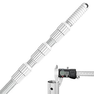 ARLBA Upgraded Professional 16.5 Feet Swimming Pool Pole Telescopic Aluminum Thicken 1.30mm Adjustable Fits Skimmer Net Rake Vacuum Head Brush Pool Cleaning Equipment Heavy Duty -Universal Fit 1-1/4