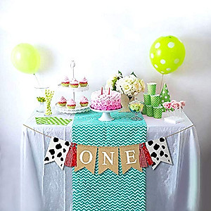 Rainlemon Farm Boy Girl 1st Birthday Party One High Chair Banner Barnyard Cow Theme First Birthday Highchair Garland Decoration