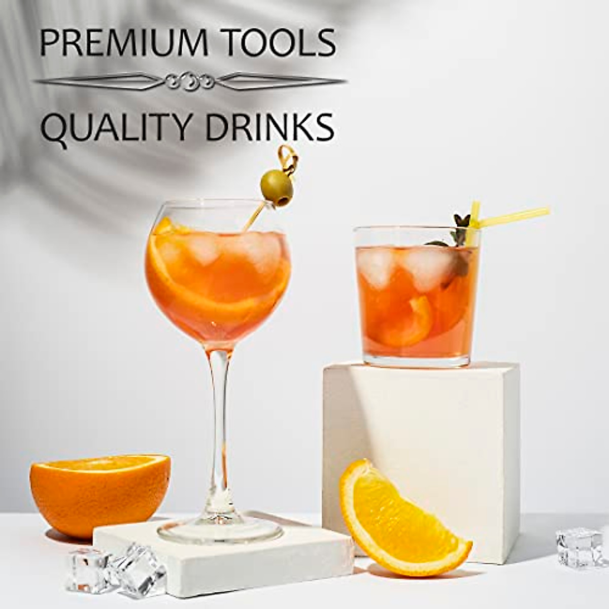 20-Piece Cocktail Mixology Shaker Set - Bartender Kit with Bamboo Stand - Bar Accessories Kit Including a Martini Shaker, Bar Jigger, Syrup Dispenser & Mixer Recipe Book