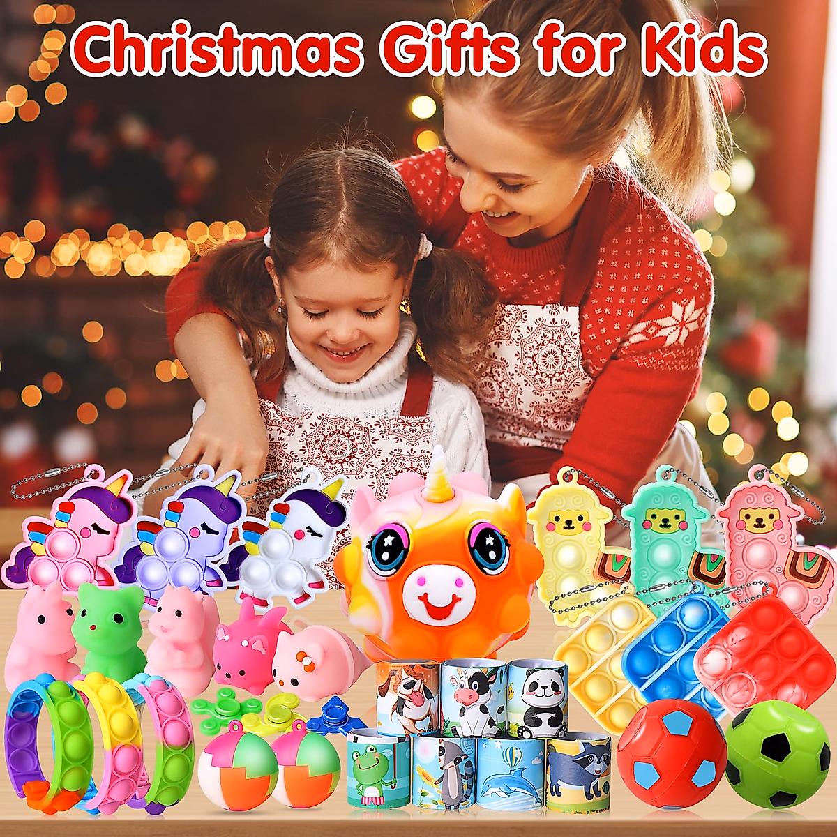 55 PCS Party Favors for Kids,Fidget Toys Bulk,Valentines Day Gifts for Kids,Treasure Chest Prizes,Goodies Bag Fillers,Treasure Box Toys Classroom Prizes