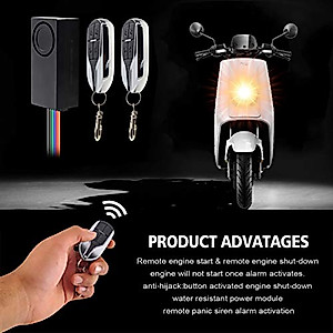 Garneck 1 Set Car Keyless Entry System Anti-Theft Motorcycle Alarm Electric Car Remote Alarm for Electric Car Motorcycle Bike Security Alarm