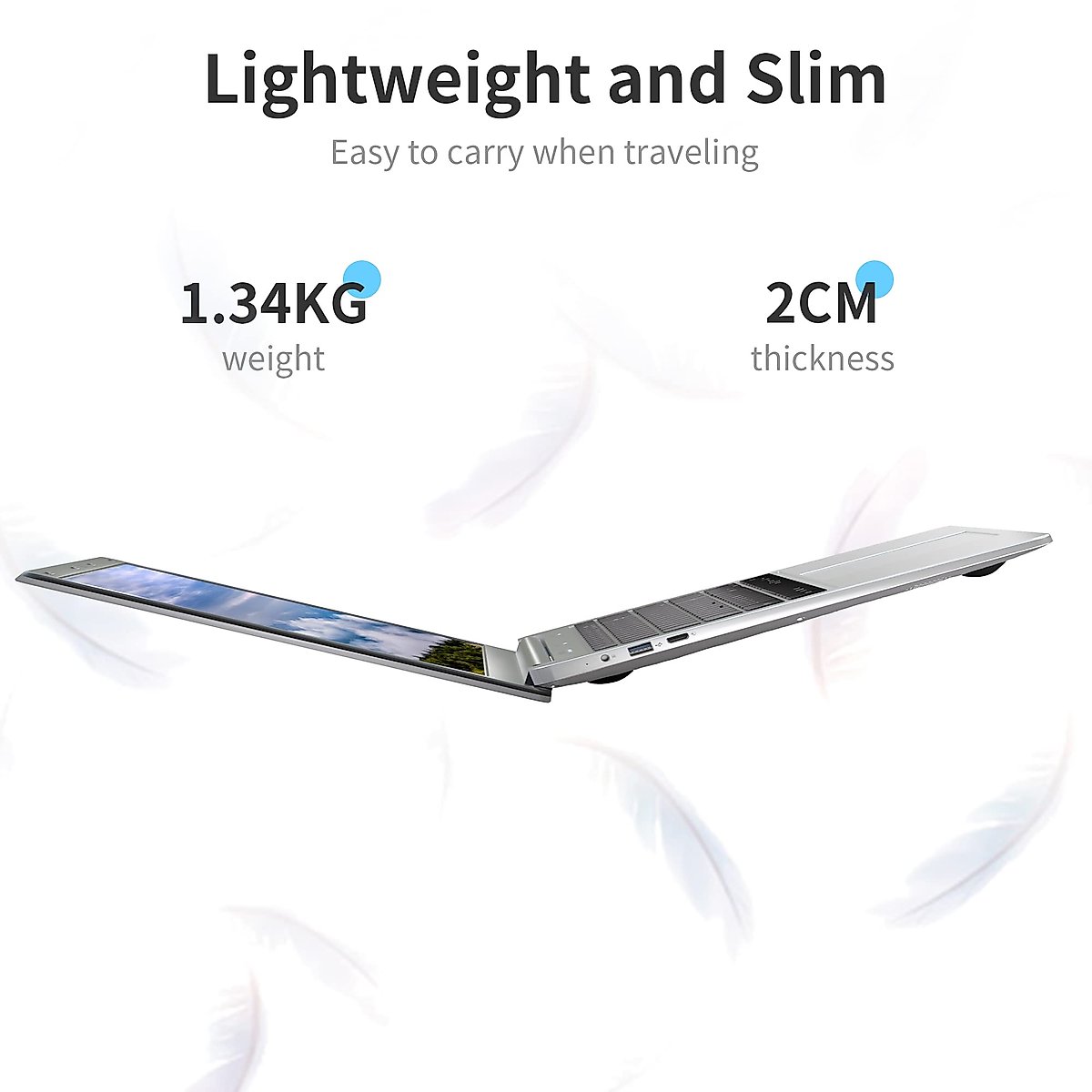 SGIN Laptop 4GB DDR4 128GB SSD, 15.6 Inch, Celeron CPU Ultrabook Laptops Computer with 2xUSB 3.0, Mini HDMI, Bluetooth 4.2, Dual Band WiFi, 5000MAH