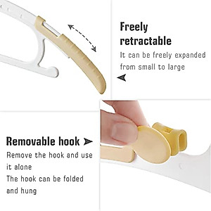 Baby Hangers for Closet Nursery Clothes, Pack of 20 Extendable Laundry Hanger for Newborn Clothing, with Space Saving Hooks & a Hanger Organizer, Adjustable Children Coat Hanger, Yellow