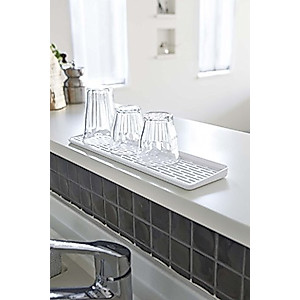 YAMAZAKI Sink Home Glass Plastic | Drainer Tray, One Size, White