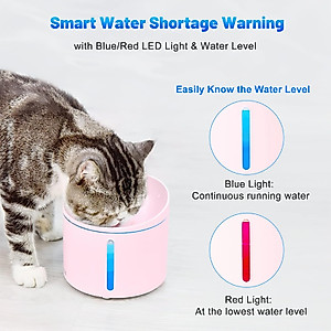 Cat Feeder and Water Dispenser, Automatic Cat Feeder with app and Water Dispenser in Set 2 Packs for Small Medium Pets Puppy Kitten (Pink)