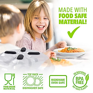 HOVER COVER Magnetic Microwave Cover for Food | Clear Microwave Splatter Cover | Microwave Plate Cover with Steam Vents | Food Grade Dish Cover | BPA-Free | Dishwasher Safe | Black