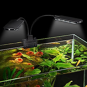 WEAVERBIRD Double Head Aquarium Fish Tank Light 15W 32 LED Aquarium Planted Clip Lamp 1600LM White LED Lighting for 8-15 Inch Fish Tank