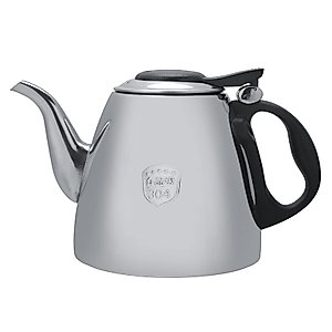 Joyzan Stainless Steel Tea Pot, Portable Coffee Pot Induction Stovetop with Heat Resistant Handle Espresso Maker Moka Kettle for Home Camping Travel (1.5L)