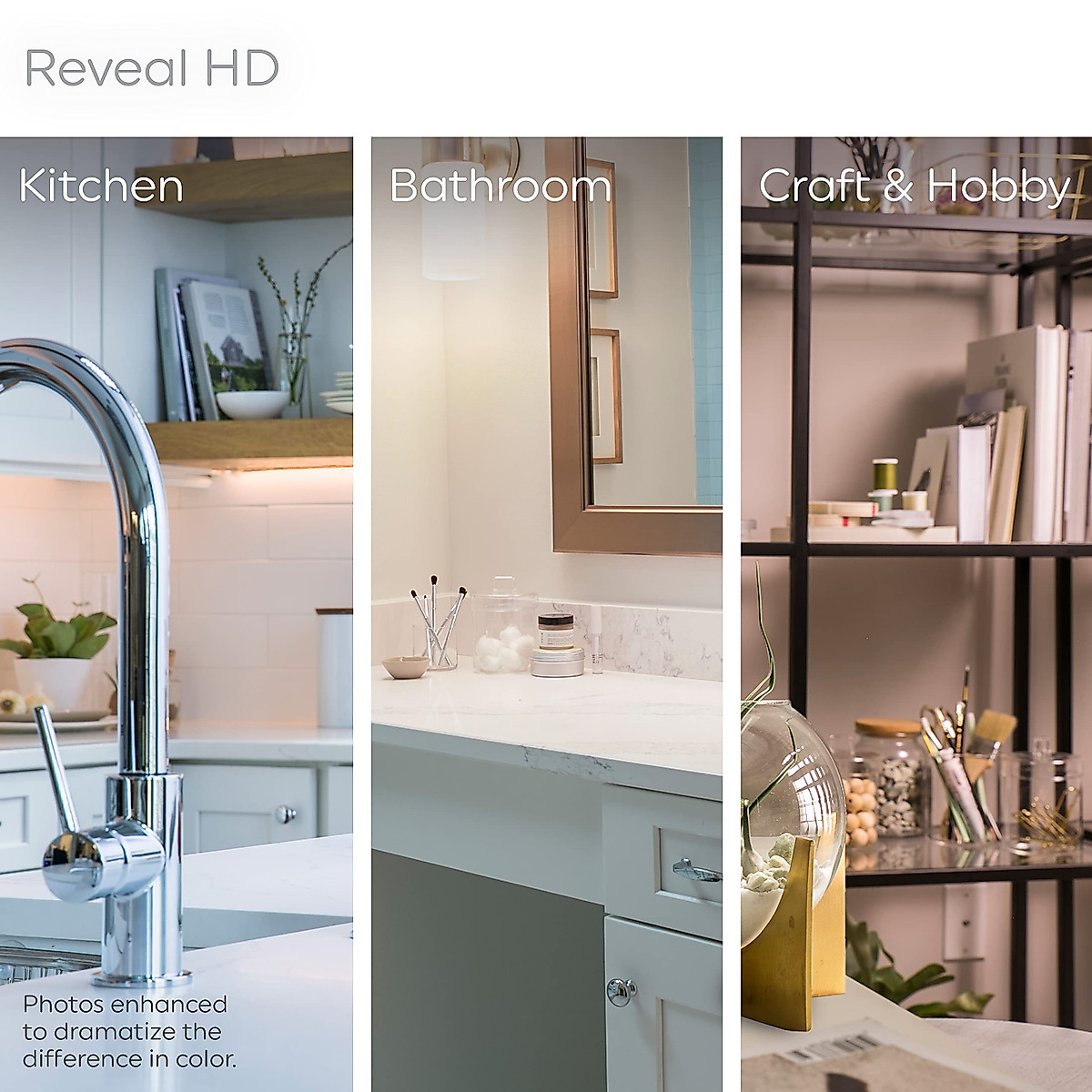 GE Reveal HD+ LED Light Bulbs, 60 Watt, A19 Bulbs (4 Pack)