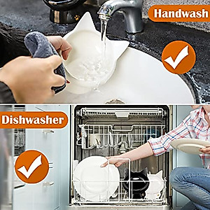 Cat Bowls, Ceramic Cat Food and Water Bowl Set Anti Vomiting, Tilted Elevated Bowls for Cat, Small Dogs, Protect Pet's Spine, Dishwasher and Microwave Safe,2 Pack