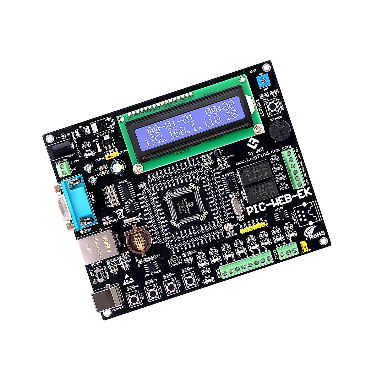 PIC Ethernet Development Board PIC-Web-EK for PIC18F97J60 Web Server Controller