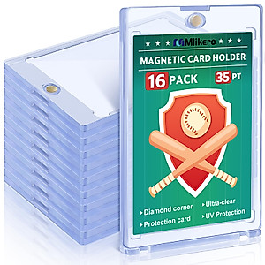 16 ct Magnetic Card Holder for Trading Cards, Baseball Card Protectors 35 pt Trading Card Holder Fit for Standard Cards, MTG Cards, YUGIOH Cards, Sports Cards, Baseball Cards Toploaders