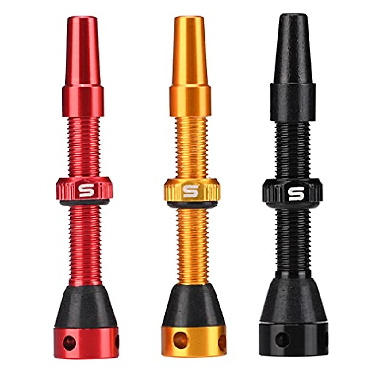 Tubeless Value Stems 40mm LITEONE Premium No Leak Tubeless Presta Valve Stems Kits with Integrated Value Core Remover Tool and Valve Stem Caps Fit Most Bicycle Tubeless Rims Pair Red