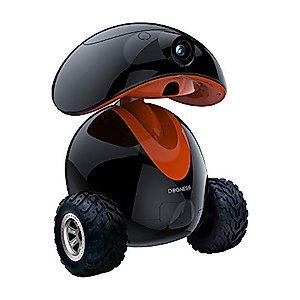 DOGNESS Smart CAM IPET Robot - Monitor Your Pet Remotely with HD Video, Two-Way Audio, Night Vision, for Dogs and Cats via APP (Black Orange)