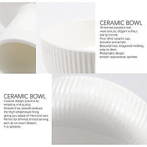 DOERDO Ceramic Footed Bowl Decorative Fruit Holder Dessert Display Tray for Kitchen Decor, 4.9"x3.9"