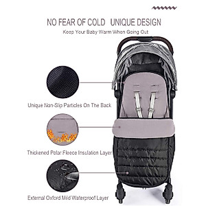 Outdoor Stroller Bunting Bag, Universal 3 in 1 Winter Outdoor Tour Toddler Universal Stroller Sleeping Bag, Cold-Proof Detachable&Temperature Regulation Footmuff for Stroller (Black)