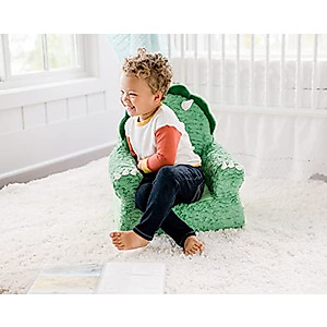 Soft Landing Sweet Seats, Premium and Comfy Toddler Lounge Chair with Carrying Handle & Side Pockets –Polyester, Dinosaur
