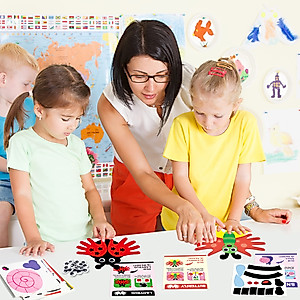 WATINC 12Pcs Spring Insect Handprint Art Craft Bug Crafts Butterfly Dragonfly Summer Springtime DIY Bug Kit Animal Themed Art Supplies Preschool Class Hand Print Activity Party Ornaments for Kids