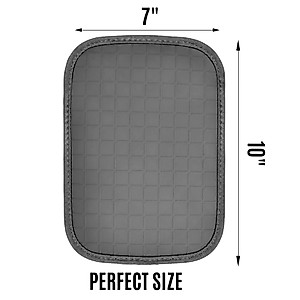 HOMWE Silicone Kitchen Pot Holders with Pockets, 2 Pc Set Trivet, Steam and Heat Resistant Hand and Countertop Protection Hot Pads, Non-Slip Grip potholders, Terrycloth Interior Lining, Gray