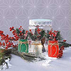 Christmas Centerpiece, Christmas Decor Mason Jars, Centerpiece Table Decorations, Christmas Tree Decor, Home Mantle Decor, Mason Jar Dining Table Centerpiece, Christmas Centerpiece For Dining Table – 3PC