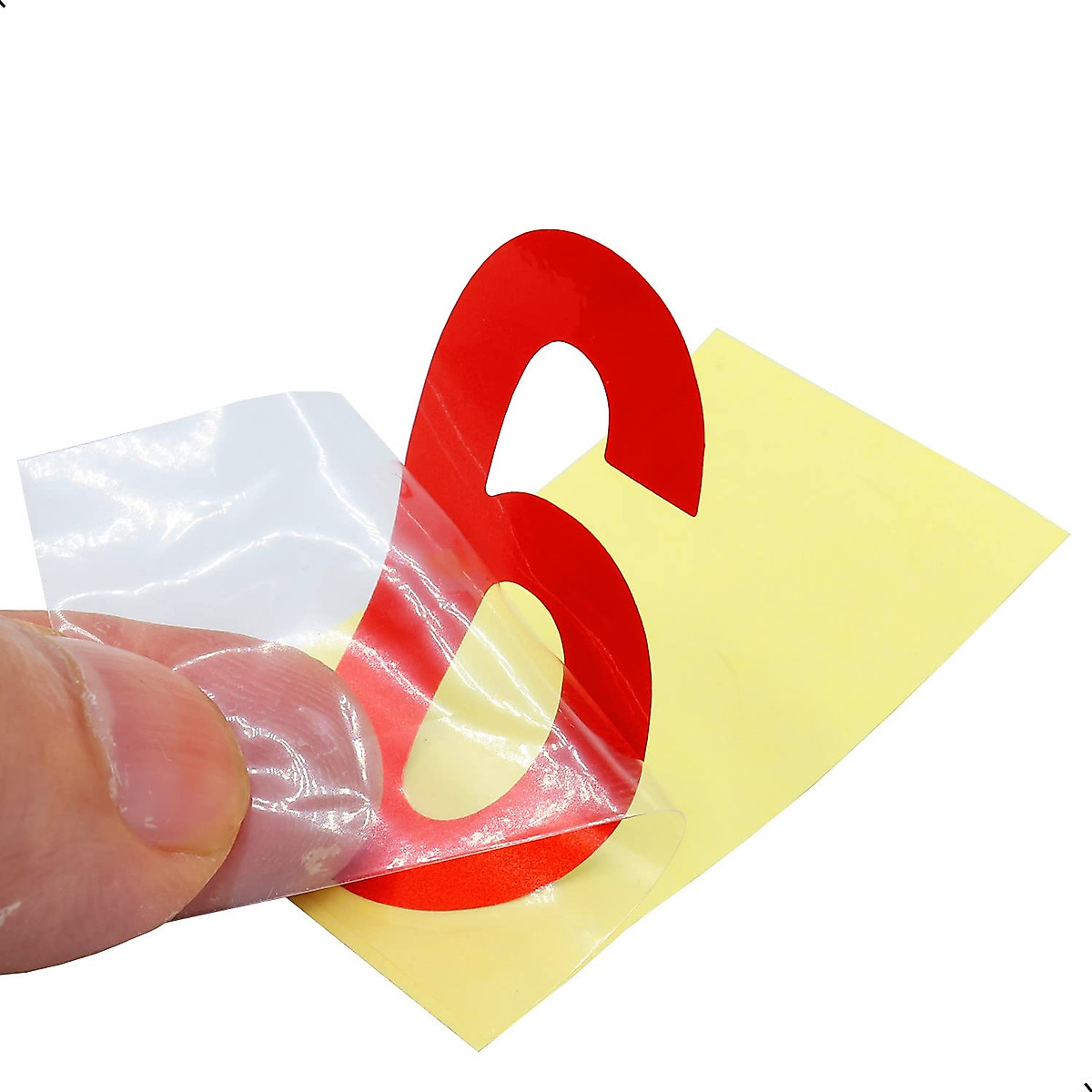 5 Sets 4 inch Mailbox Numbers Sticker 0-9 Decal Die Cut Classic Style Vinyl Waterproof Number Self Adhesive for Signs, Door, Cars, Trucks, Home, Address Number (Red)