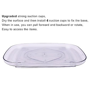 UPOGA Large Lazy Susan Rotating Turntable Organizer - for Kitchen, Pantry, Cabinet, Dining Table, Fridge, Countertop，Vanity - Spinning Food Storage Container for Spices, Condiments- Clear,15.9"x11.8"