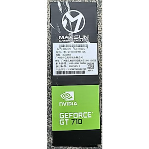 maxsun GEFORCE GT 710 2GB Low Profile Ready Small Form Factor Video Graphics Card GPU Support DirectX12 OpenGL4.5, Low Consumption, VGA, DVI-D, HDMI, HDCP, Silent Passive Fanless Cooling System