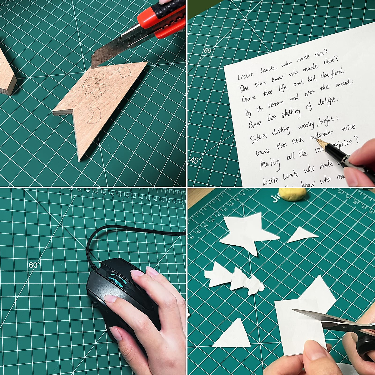 2 Pack Self Healing Sewing Mat, JIARON 12'' x 18'' Cutting Mats for Crafts, Double Sided 5 Layers Craft Cutting Mat for Sewing, Crafts, Scrapbooking Mat.