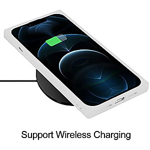 LSL for iPhone 12 Pro Max Case Square White Soft TPU Bumper Anti-Drop Anti-Scratch Shock Absorption Protective Wireless Slim Cover Compatible with iPhone 12 Pro Max 6.7 Inch for Women Girls Men