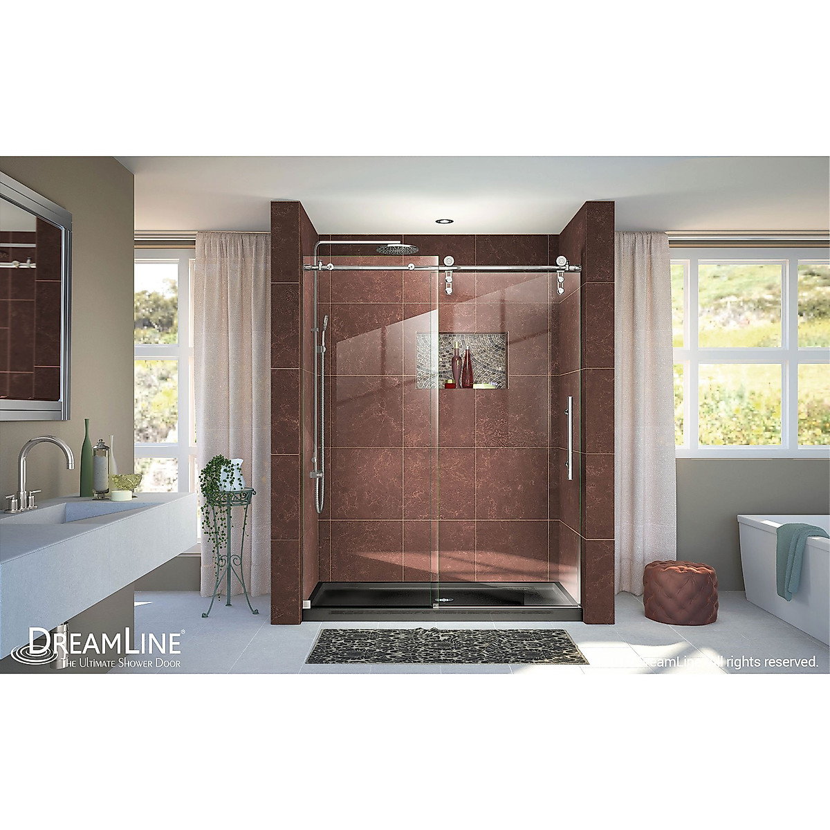DreamLine SHDR-6260760-08 Shower Door, 56-60" W x 76" H, Polished Stainless Steel