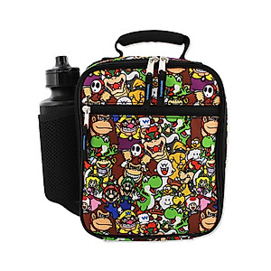 Super Mario Bros Boy's Girl's Meal Holder, Soft Insulated School Lunch Box (Multicolor, One Size)