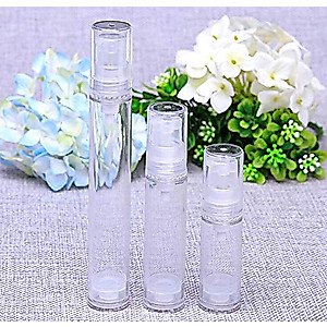 erioctry 12Pcs 10ML Empty Refillable Cosmetic Containers Cream Lotion Bottles Portable Clear Plastic Airless Vacuum Pump Bottle Sample Packing Toiletries Liquid Storage Vial Jars