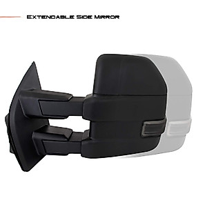 AKKON - For 2015-2018 Ford F150 [8 Pin Plug] Pair of Power + Heated + Turn Signal Black Texture Towing Side Mirrors