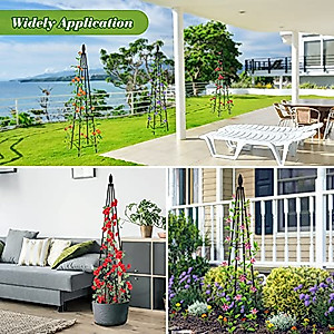 Garden Trellis for Climbing Plants Outdoor, 63 Inch Plant Support Trellis for Potted Plants, Tower Obelisk Trellis for Vines, Rose, Clematis, Flower Stands Plant Support Frame, Tomato Cage (1 Pack)