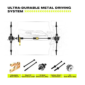 AMORIL 1/10 Fast Brushless RC Drift Cars for Adults,Max 200KM/H Carbon Fiber On-Road Supercar with 3660 3900KV Brushless Motor,120A ESC,9KG Meta-Gear Servo,3300mah Lipo,Waterproof Suitcase,Blue