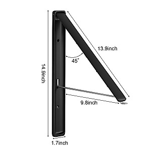 JYL HOME Wall Mounted Retractable Clothes Drying Rack Foldable Space Saving, Black