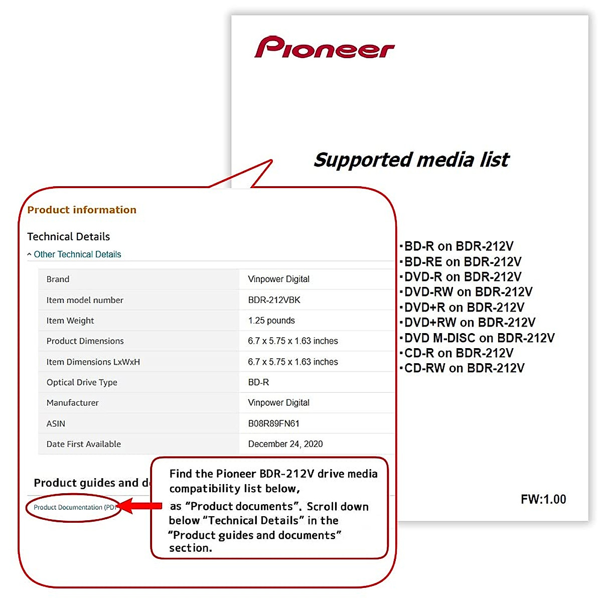 Digital Pioneer BDR-212V Blu-ray SATA 16x Internal Blue-Ray Writer DVD CD Burner BD Drive with Enhanced DVD Burning Feature (Bulk)