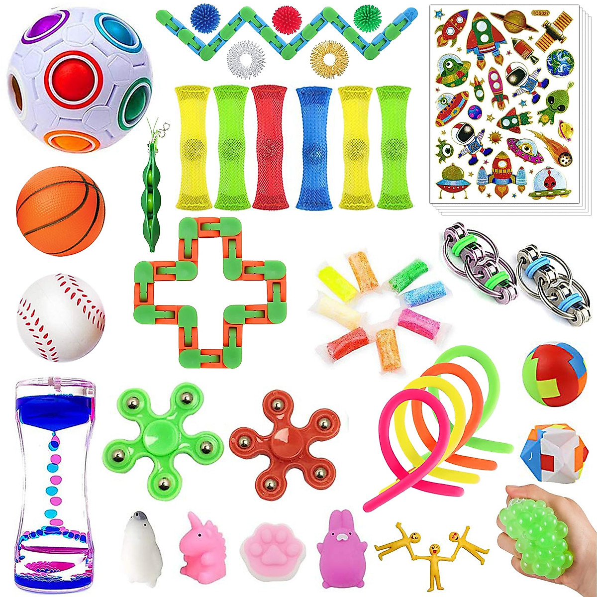 32 Pack Sensory Fidget Toys Set，Stress Relief Hand Toys for Adults Kids ADHD ADD Anxiety Autism, Perfect for Birthday Party Favors, School Classroom Rewards, Carnival Prizes, Pinata Goodie Bag Fillers