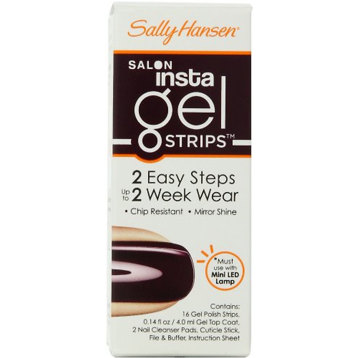 Sally Hansen Salon Insta Gel Strips, Pat On The Black, 16 Ounce