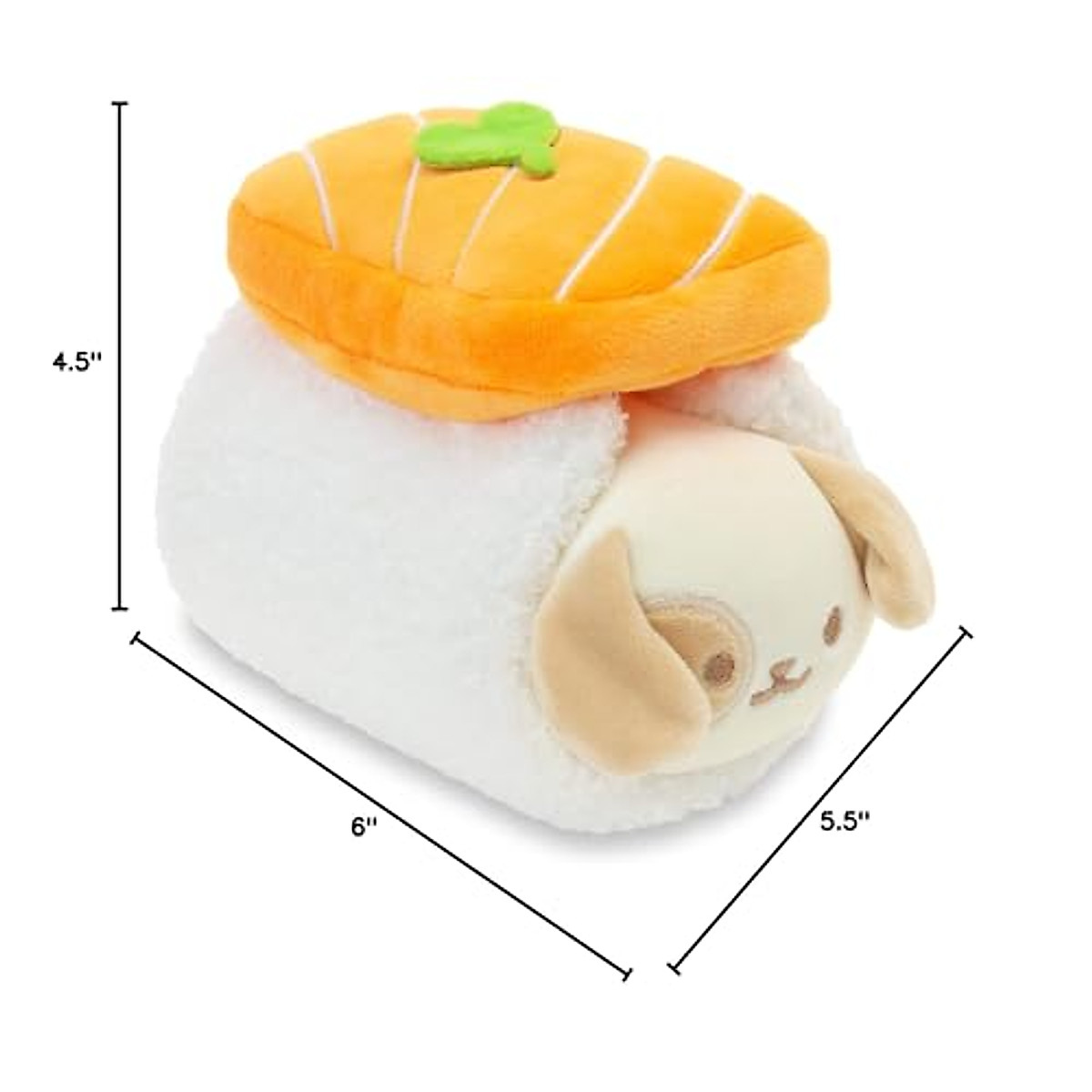 Anirollz Stuffed Animal Plush Toy – Small Sushi Food Theme Outfitz Plush Doll | Soft, Squishy, Warm, Cute, Comfort, Safe | Birthday Gift Pillow with Puppy Dog in Salmon Sushi 6" Puppiroll