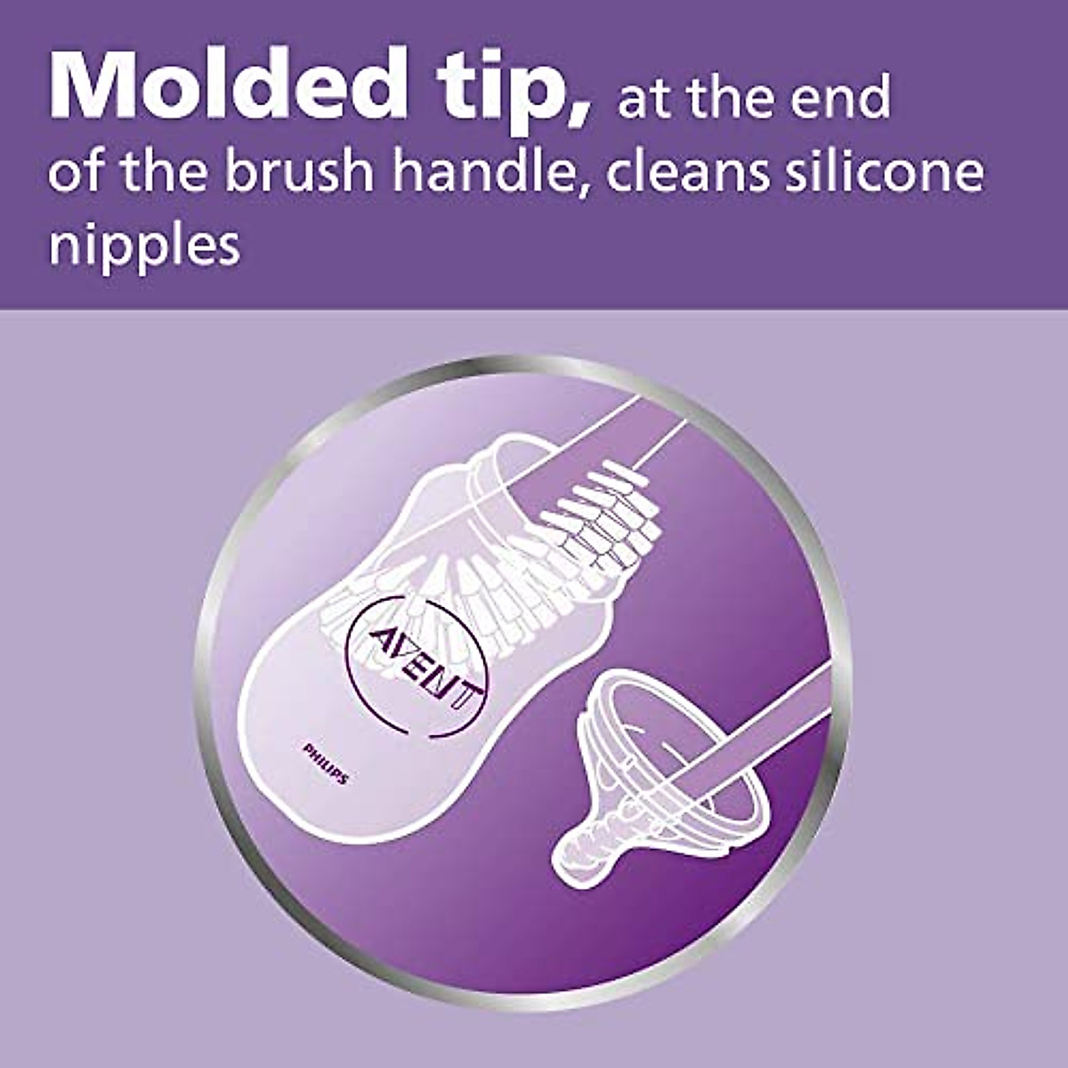 Philips AVENT Baby Bottle and Nipple Brush, Grey, SCF145/18