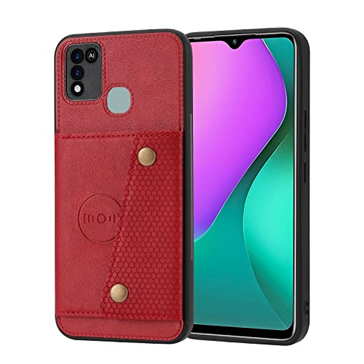 Protective Phone Cover Case Wallet Case for Infinix Smart 5, Leather Case with Card Holder, Double Magnetic Clasp and Durable Shockproof Cover for Infinix Smart 5 Case,Magnetic Phone Case for Car