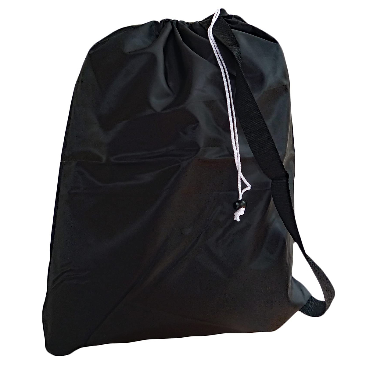 Small Laundry Bag, Drawstring, Carry Strap, Lock Closure, Color: Black, Size: 22x28, Pick from 16 Colors