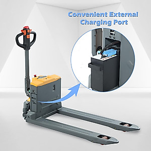 Apollo Full Electric Pallet Truck Lithium Power Pallet Jack Truck 3300 lbs Capacity 48" Lx27 W Forks for Material Handling, Strong Torque for Climbing, Suitable for Warehouse, Supermarket etc.